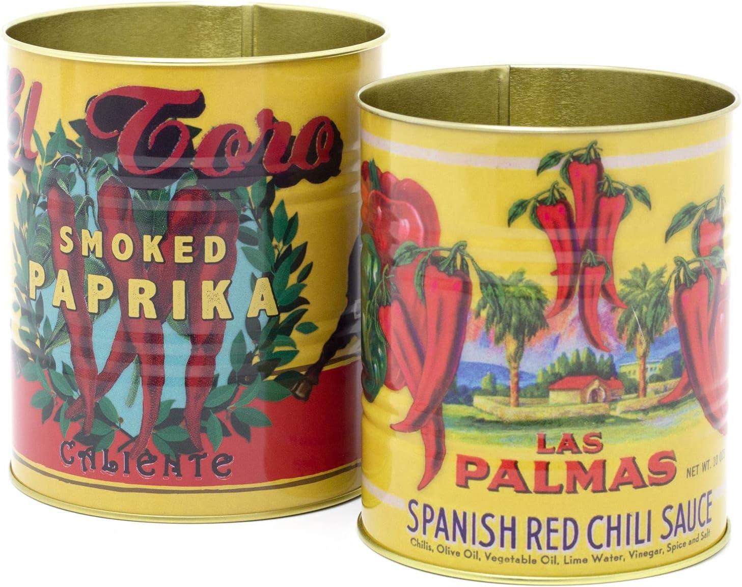 Tin Tubs Metal Storage Utensil Stationary Pot, Chilli Tin Pot, Rustic ...