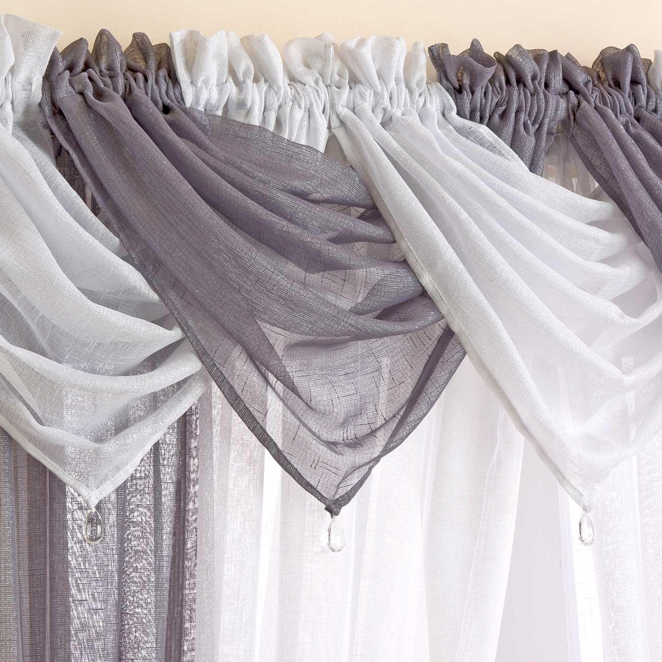 Sparkle Voile Swags Casablanca Glitter Gem Tassel Valance Pelmet ...