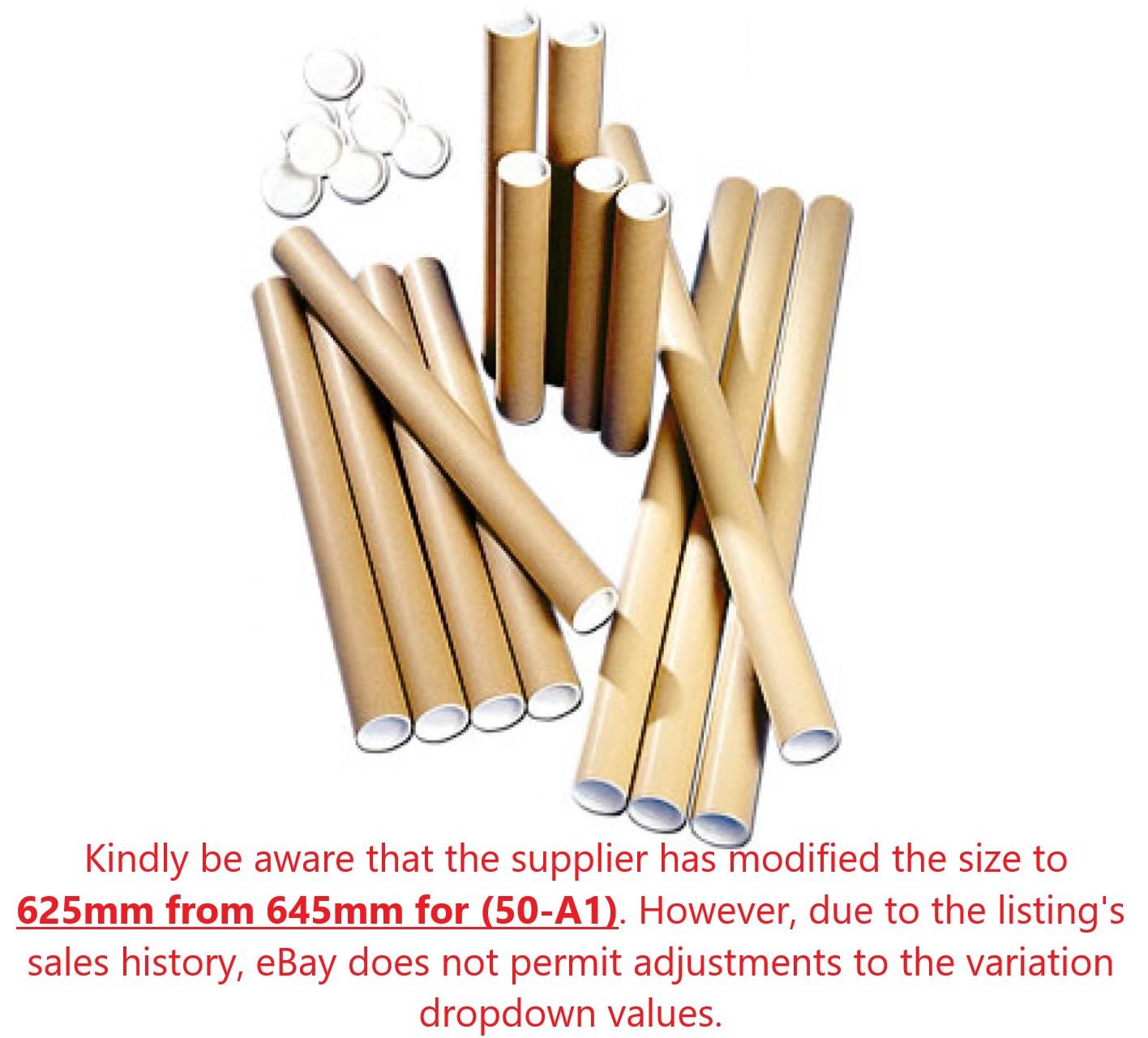 Size A0 A1 A2 A3 A4 Cardboard Postal Tubes Strong Quality Mailing ...