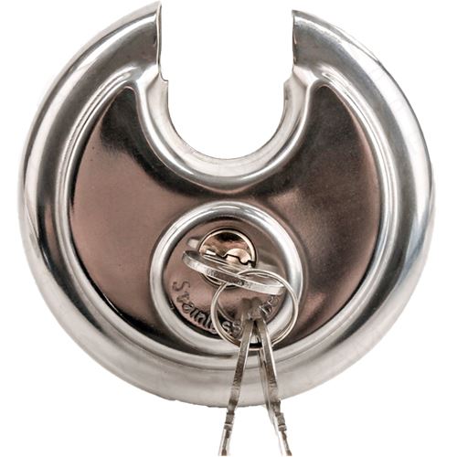 90mm Round Steel Disc Padlock Door Circular Discus Hardened Shackle ...