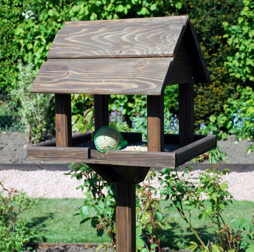 Bird Table Premium Wood Slate Garden Birds Feeder Feeding Station Free ...