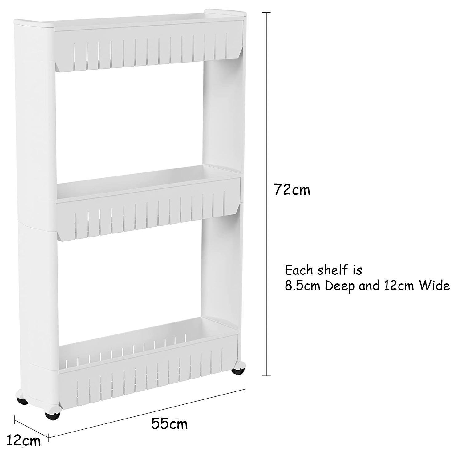 SLIM SLIDE OUT KITCHEN TROLLEY BATHROOM RACK HOLDER STORAGE SHELF ON ...