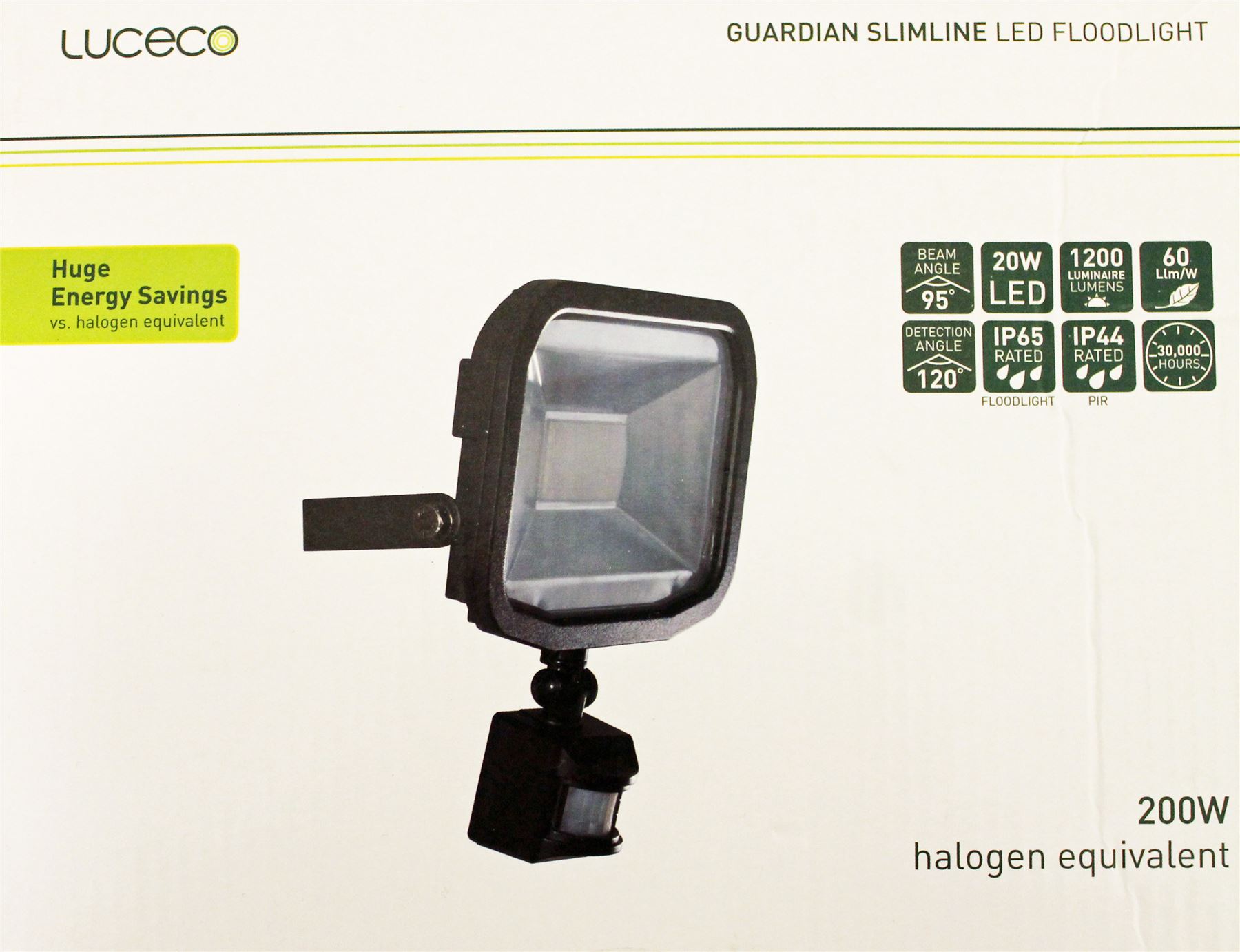 Luceco Guardian Slimline LED Floodlight~PIR Motion Sensor~IP44~IP65 ...