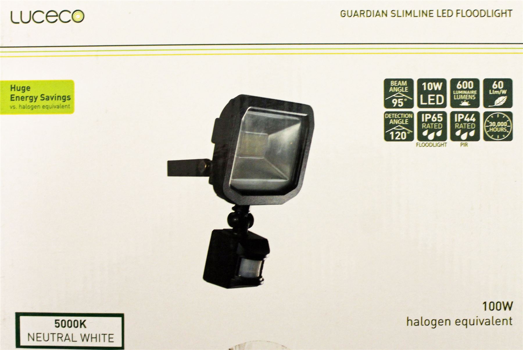 Luceco Guardian Slimline LED Floodlight~PIR Motion Sensor~IP44~IP65 ...