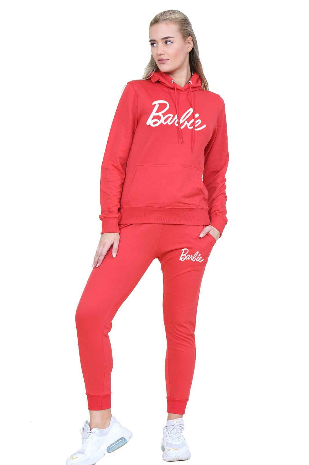 Women Barbie Tracksuit Hooded Full Sleeves Barbie Logo T Shirt And ...