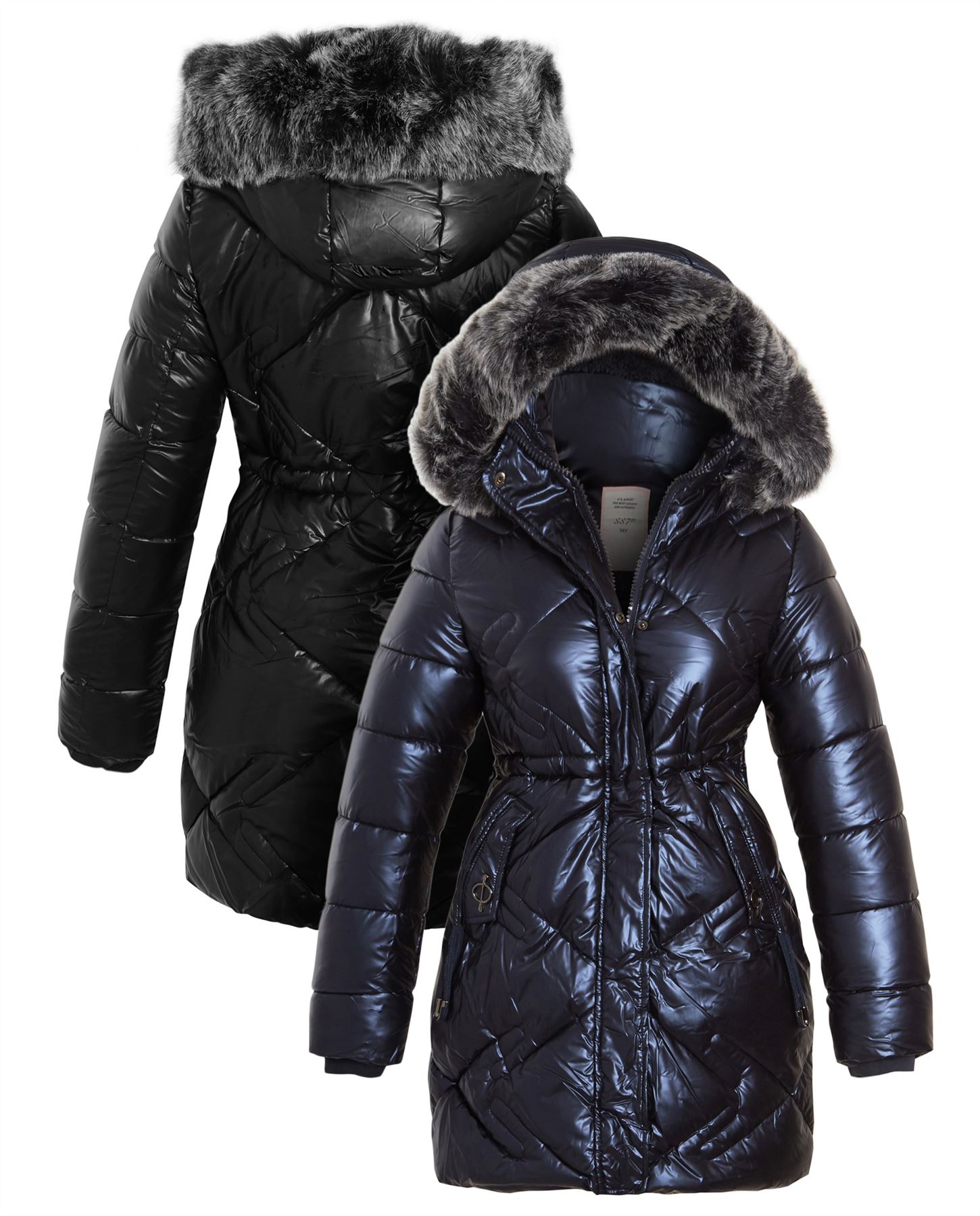 Girls Padded Parka Coat Ages 4 7 8 10 12 13 14 Years Jacket Faux Fur ...