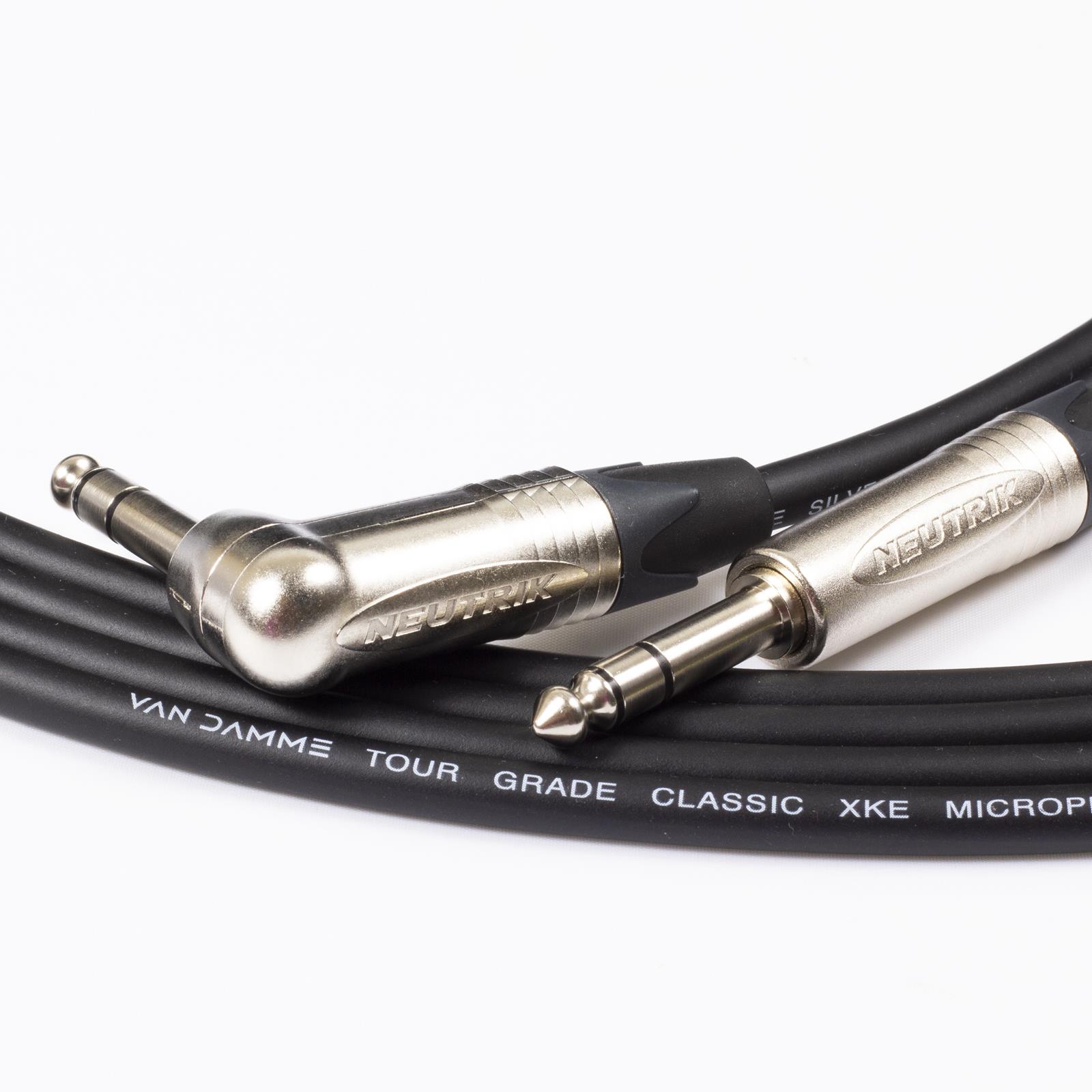¼" Jack to Jack Lead. Angled NEUTRIK 6.35mm, TRS, Stereo, Balanced ...
