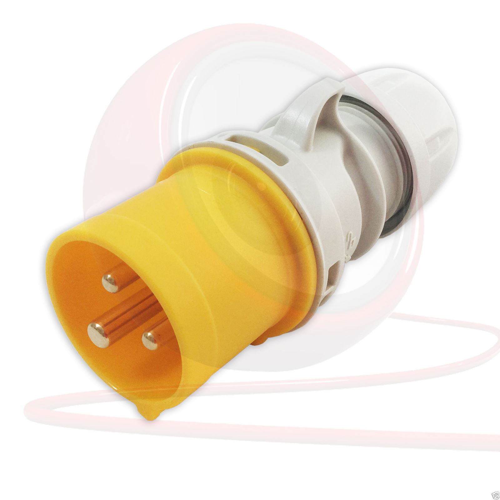 16amp 110v Yellow Site Ceeform Cable Mount Male Plug. 3 Pole PCE (013-4 ...