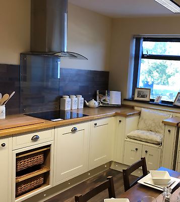 Glass Splashback Clear Kitchen Cooker Chrome Hob Oven Back Panel | eBay UK