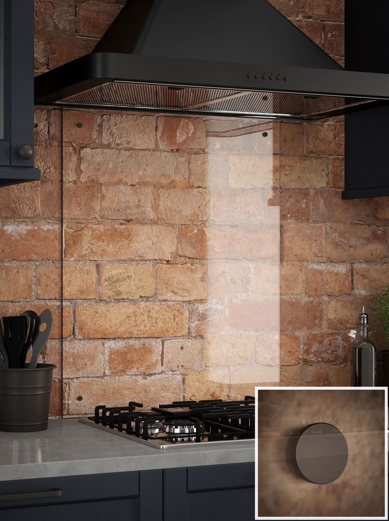 Clear Glass Kitchen Splashback Toughened Heat Resistant Back Panel w ...