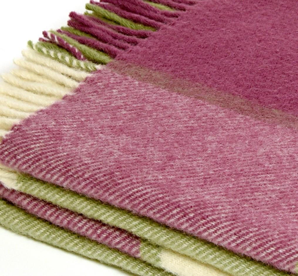 Throws 100% Pure New Wool Block Check Blanket Sofa/Bed British MADE IN ...