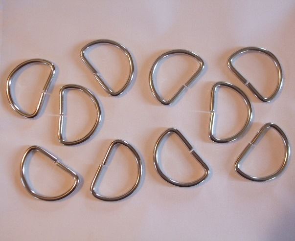 Pack of 10 D-Rings - Ideal for handbags etc. Choice of colour & Size ...