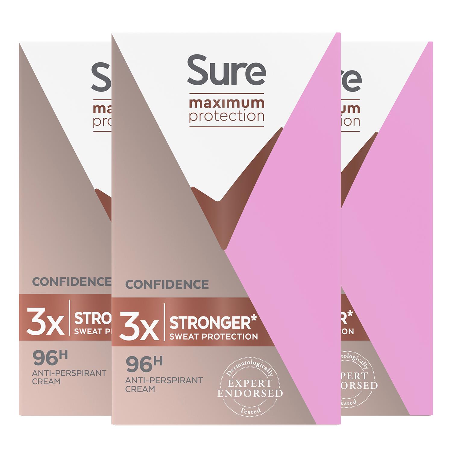 Sure Women Maximum 96-H Protection Anti-Perspirant Deodorant Cream, 3 ...