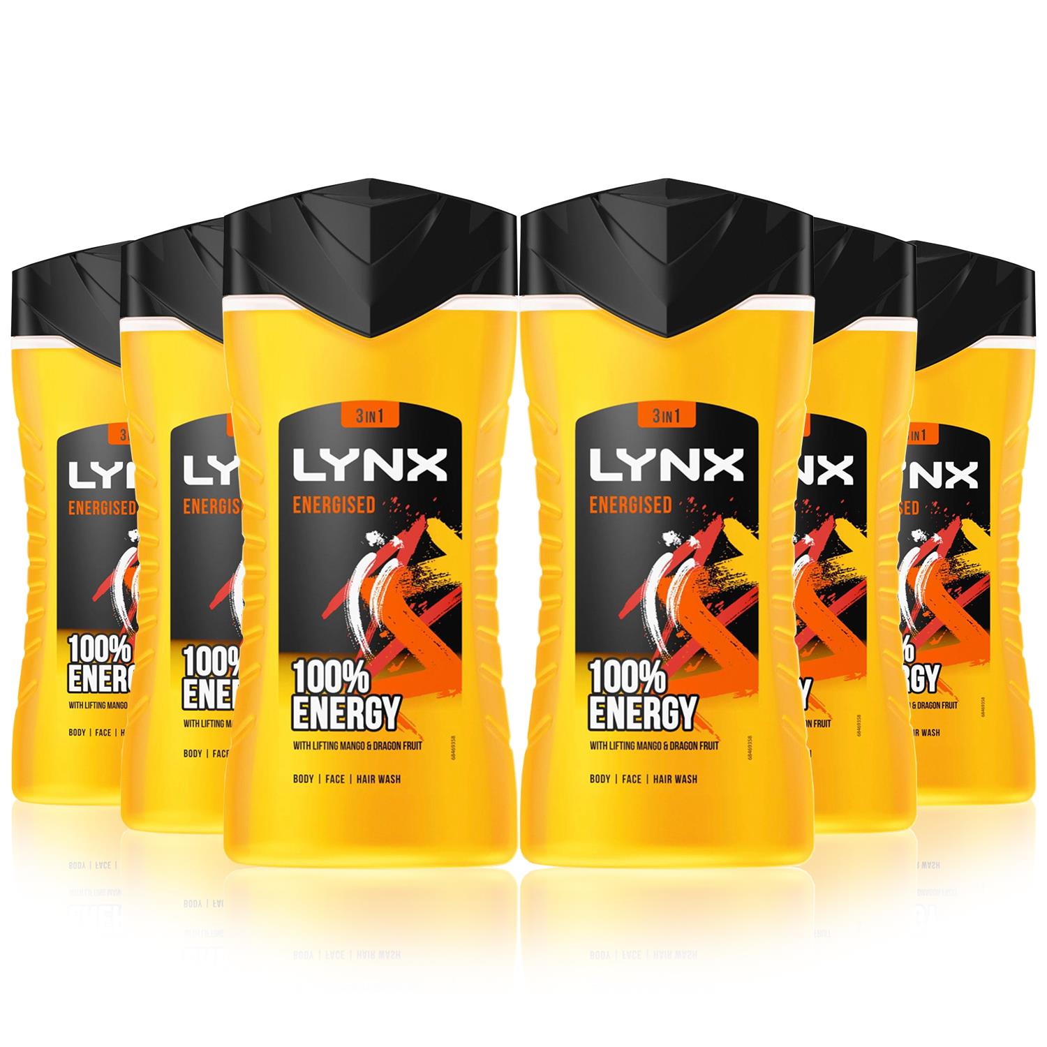 Lynx 12hrs Refreshing Fragrance Shower Gel with 100% Moisturisers 6 Pk ...