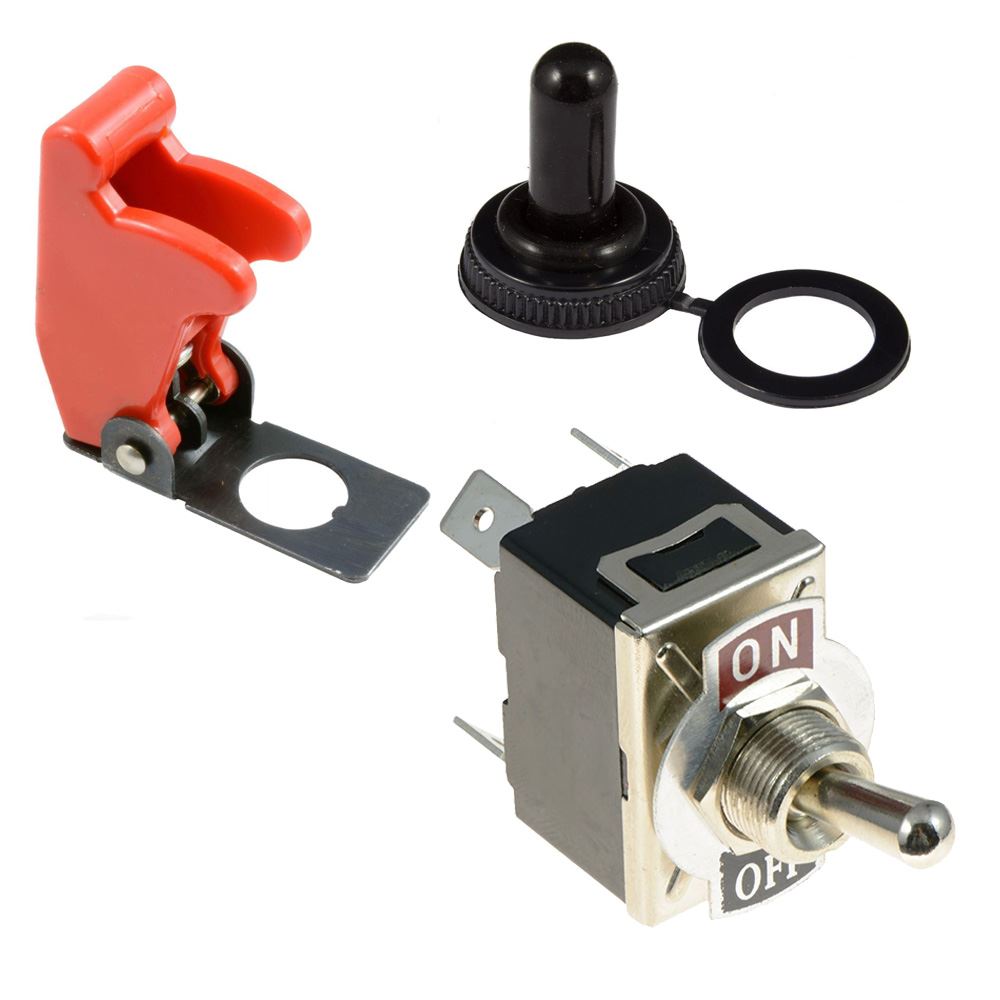 On-Off 2 Position Standard 12mm Toggle Flick Switch DPST + Cover | eBay
