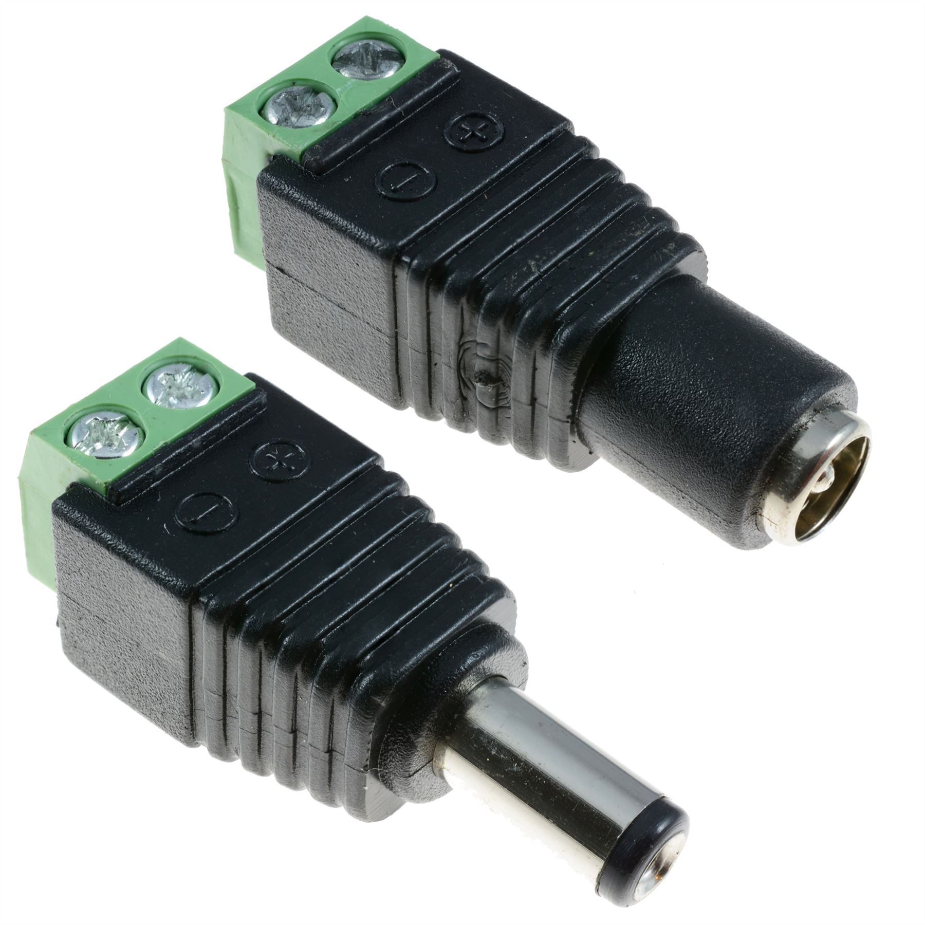2.1mm Male + Female PAIR DC Jack Connector with Screw Terminals | eBay