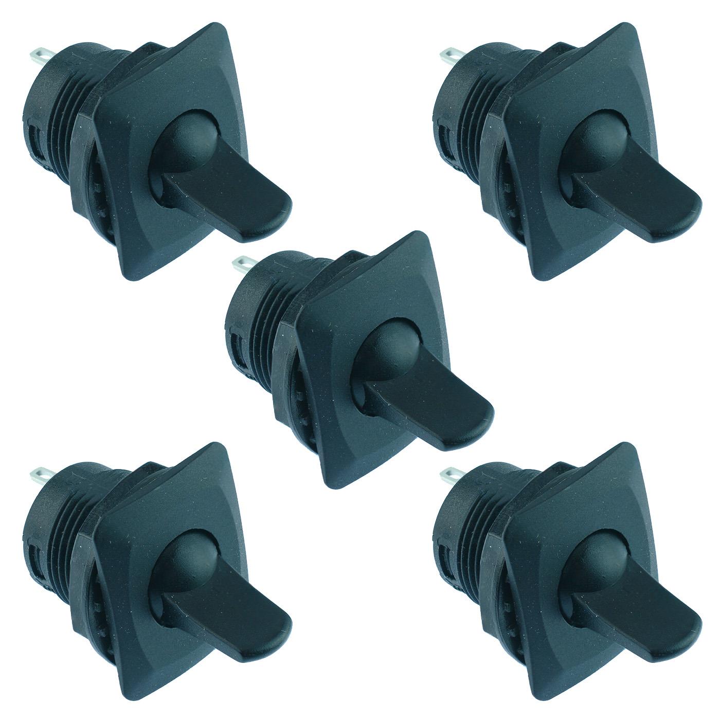 5 x On-Off Black Panel Mount Toggle Switch SPST R13-402A | eBay