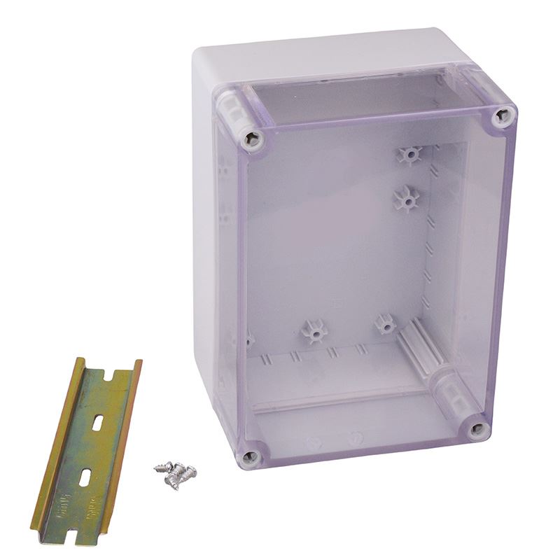 Hylec Grey Junction Box Enclosure Transparent Lid Electrical Waterproof ...