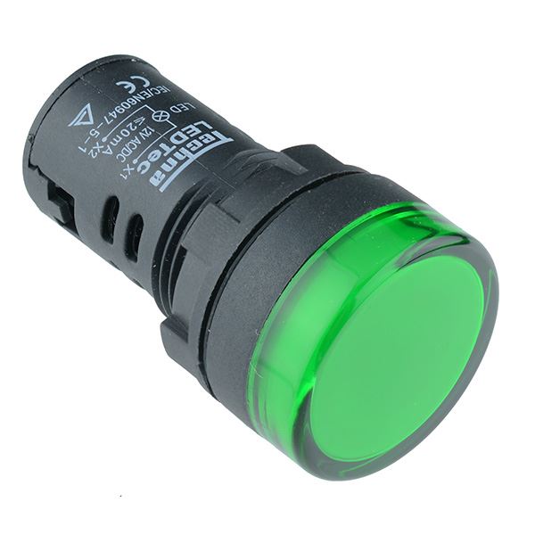Green 22mm LED Pilot Panel Indicator Light 230V High Quality Techna | eBay