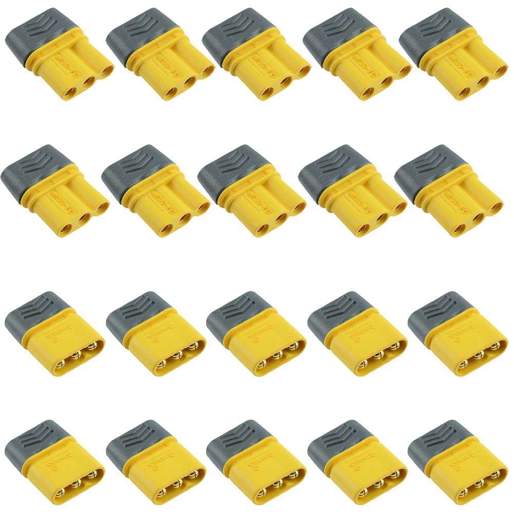 AMASS MR30 Male Female 3 Pin Gold Plated RC Connector with Cap 15A ...