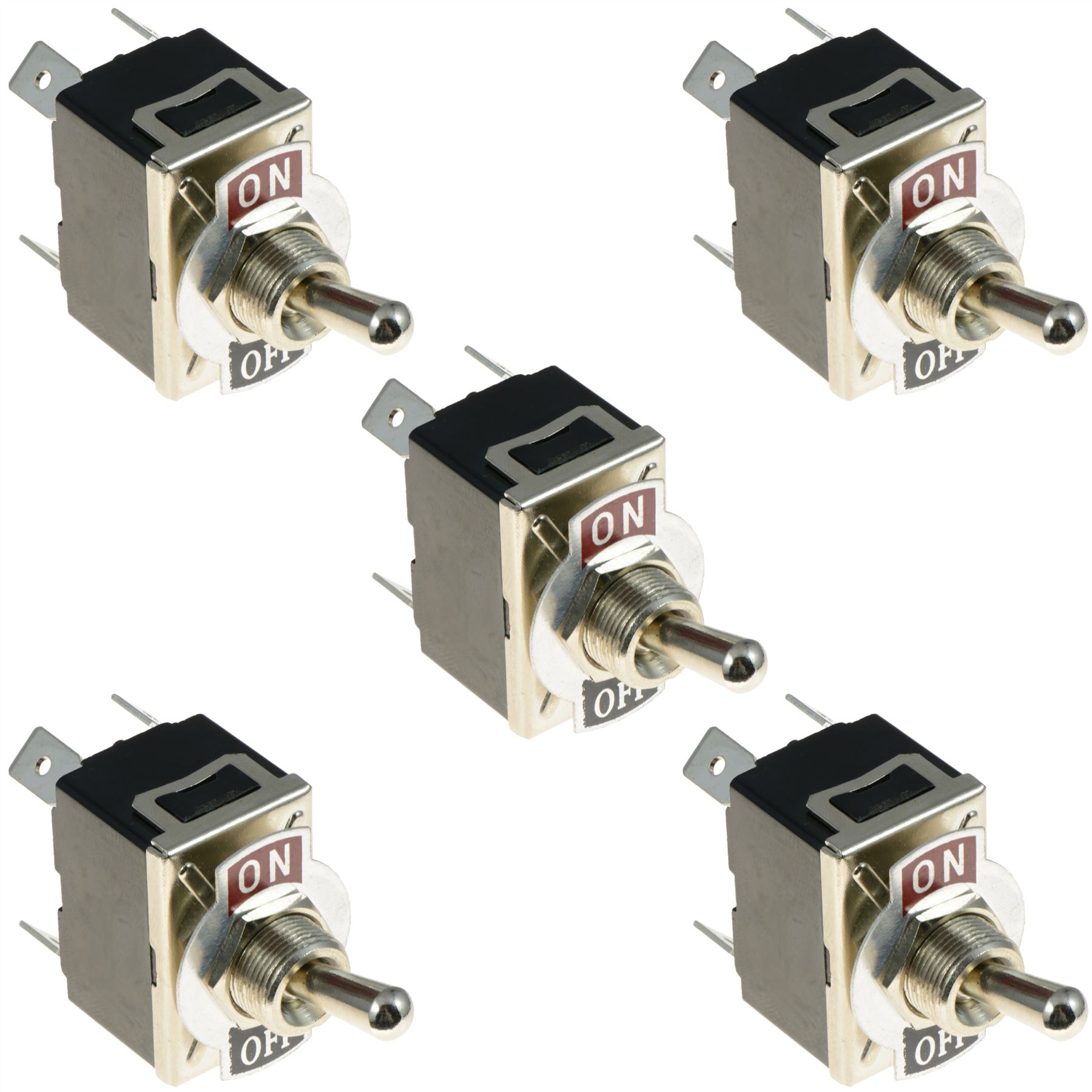 5 x On-Off Standard Toggle Switch DPST 15A 250VAC | eBay