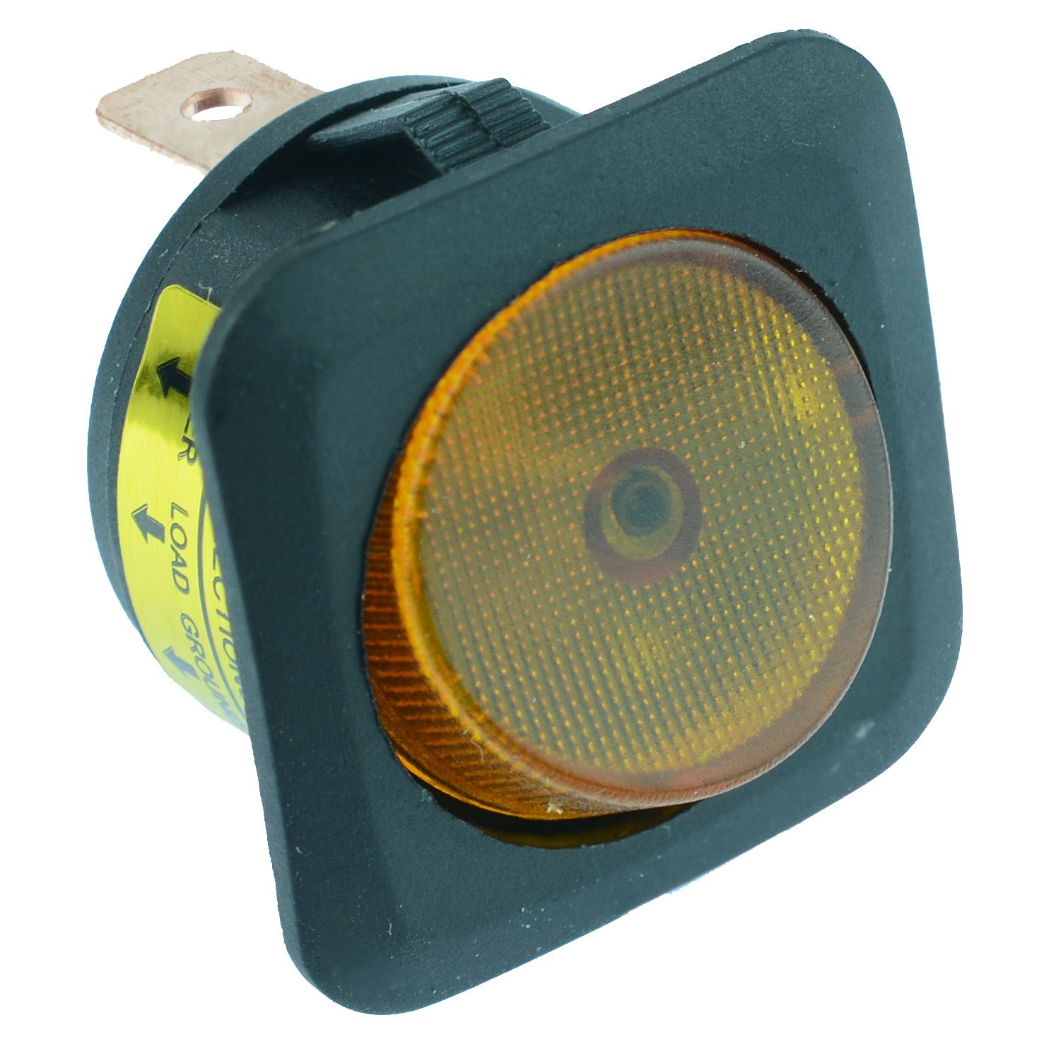 Red Blue Green Yellow LED illuminated Circular Round Rocker Switch SPST ...