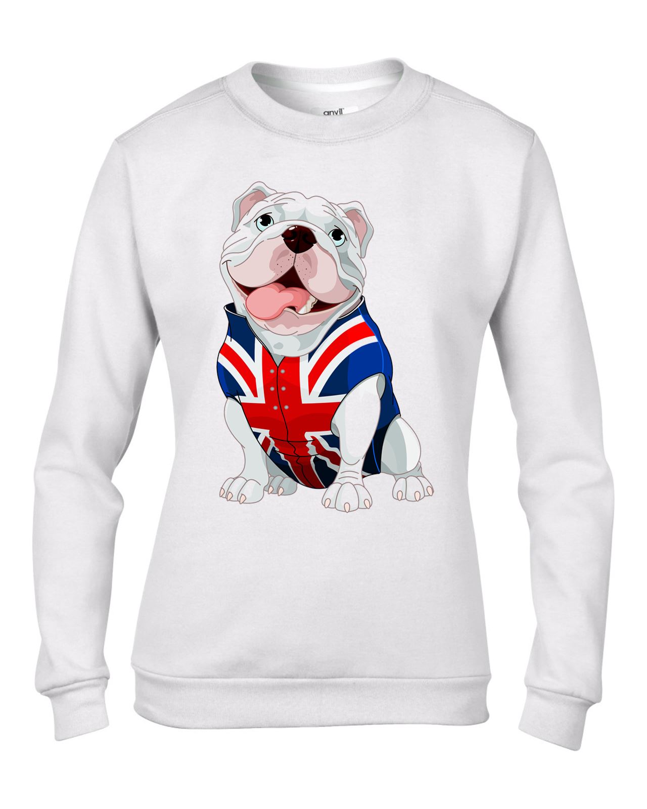 British Bulldog Union Jack Waistcoat Women's Sweatshirt Jumper | eBay