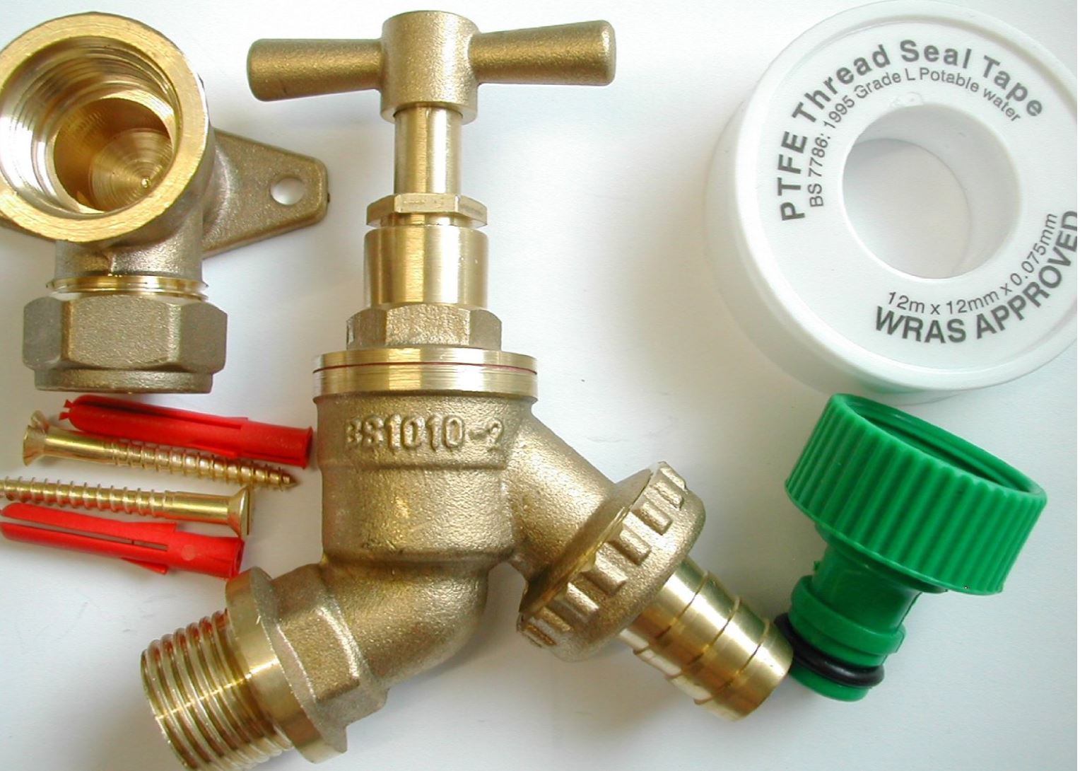 Outside Tap Kit With Back Plate Elbow and Accessories including screws ...