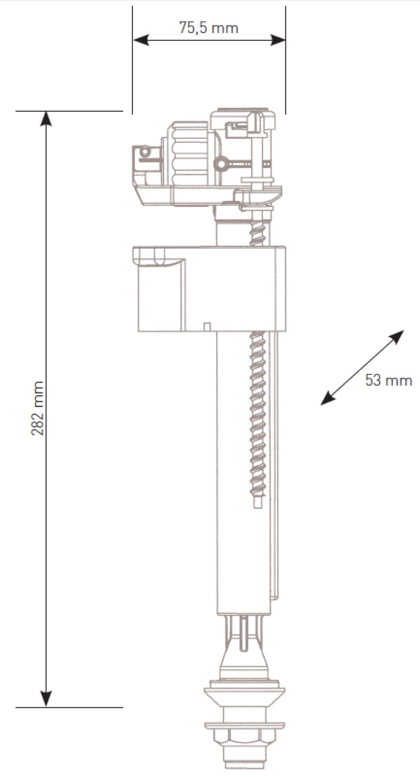 SIAMP Compact 99B WC toilet Cistern Bottom entry inlet valve 1/2 inch ...