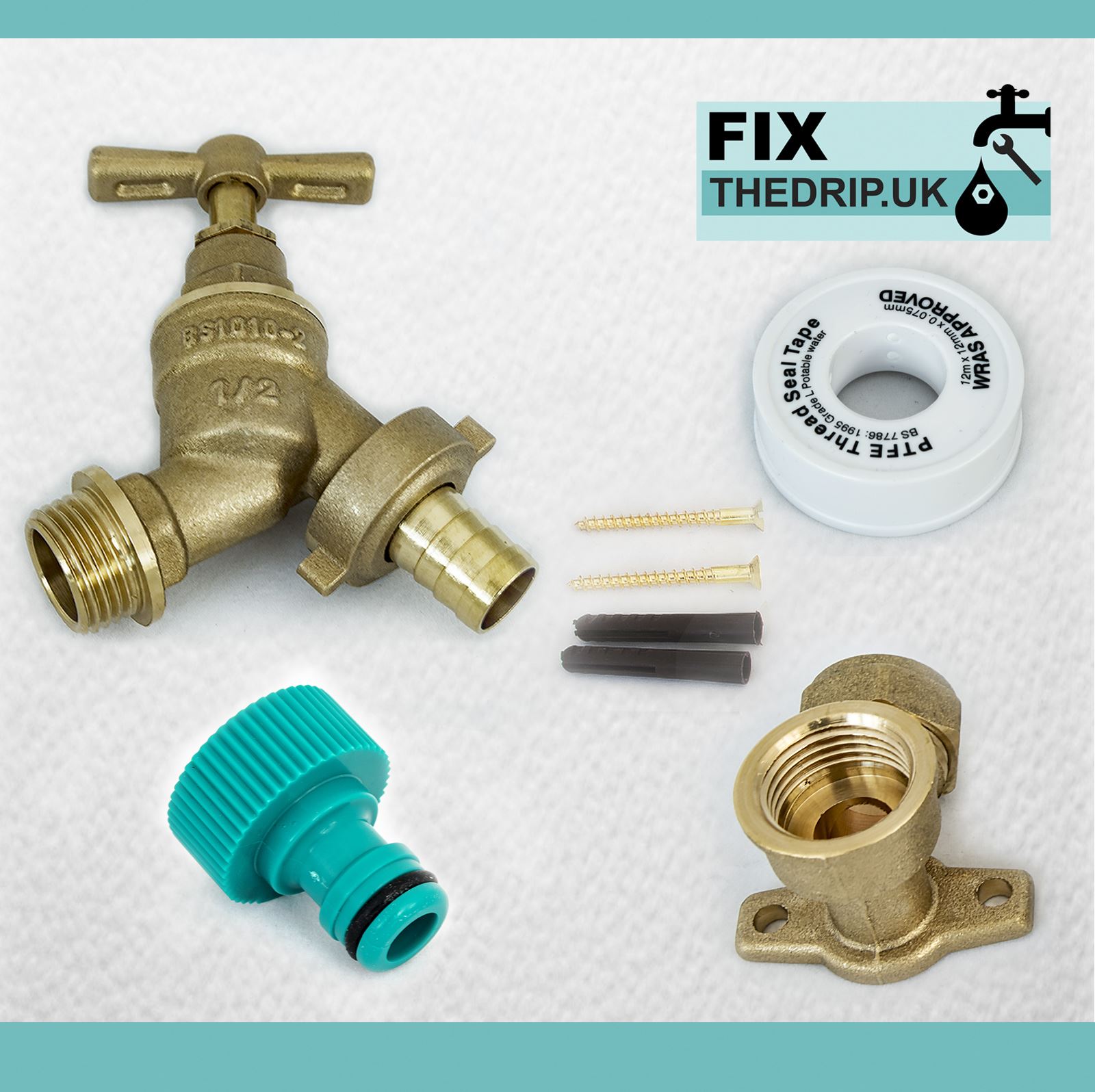 Outside Tap Kit With Wall Plate Elbow & Garden Hose Fitting ...