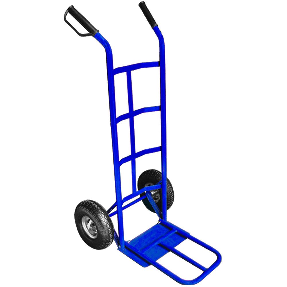 Hand Trolley Truck Blue Red Steel Frame Heavy Duty Industrial Portable ...