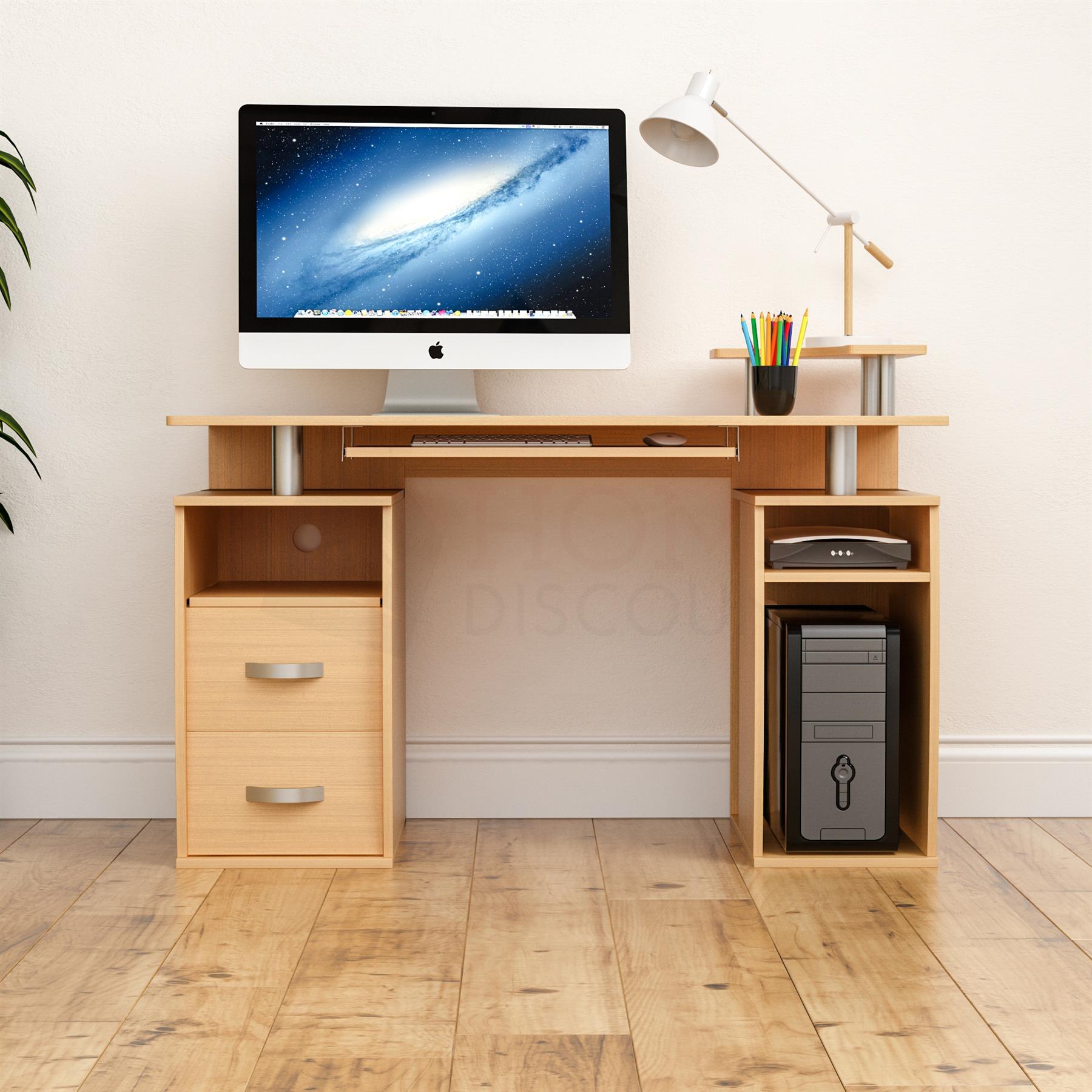 Otley Computer Desk 2 3 Drawer PC Laptop Keyboard Table Office Home ...