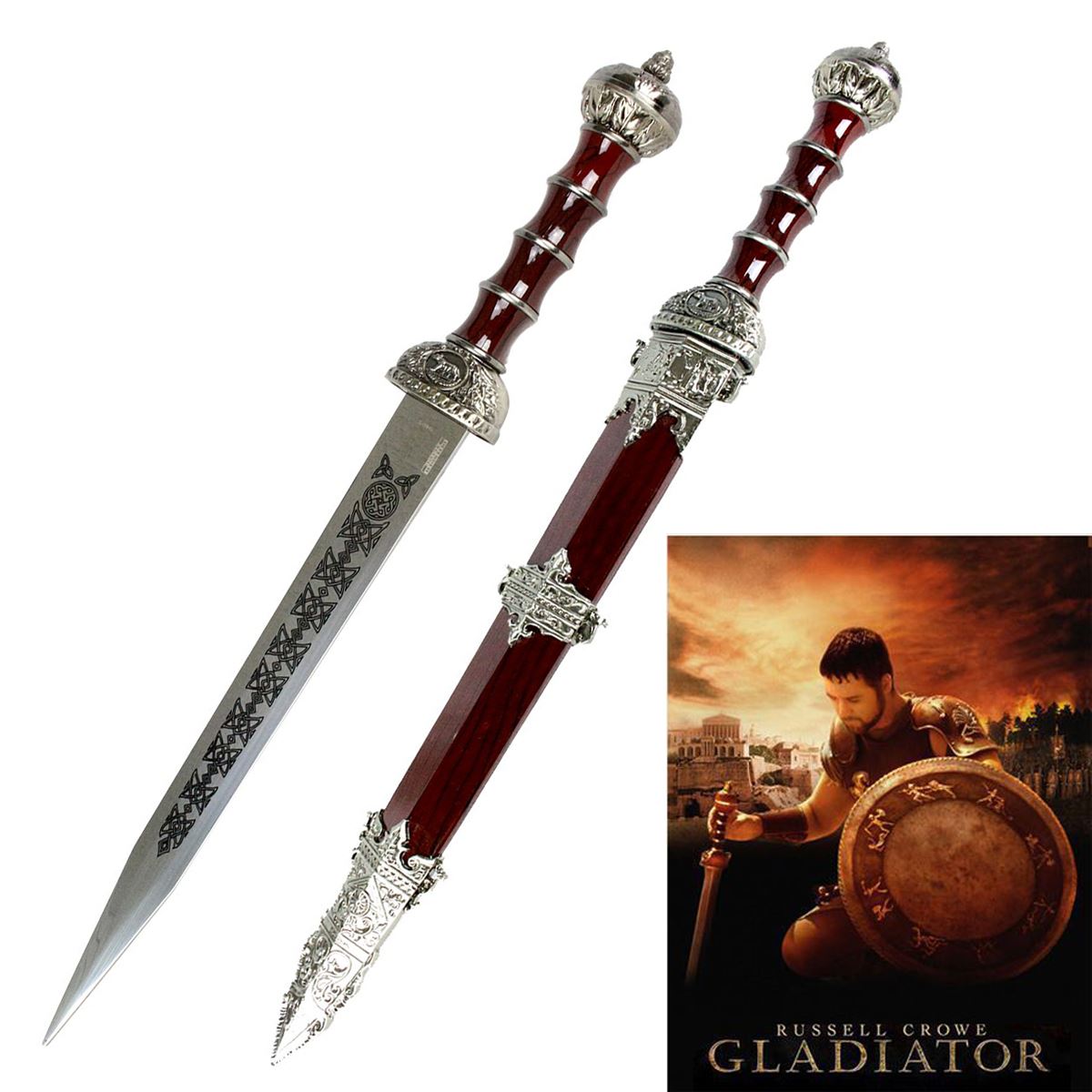 18" Stainless Steel Gladiator (Russell Crowe) Gladius Sword Replica ...