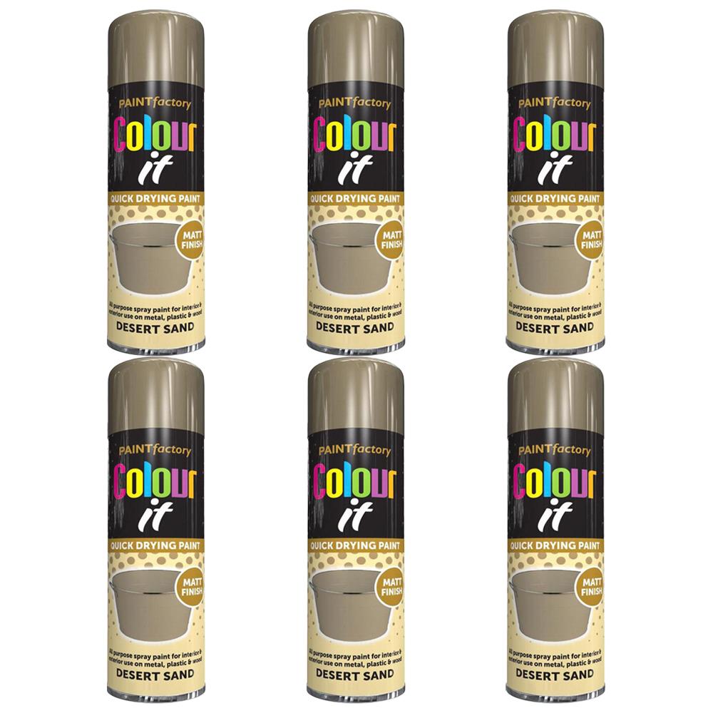 6X Desert Sand Matt Spray Paint Aerosol Auto Car Lacquer Wood Metal ...