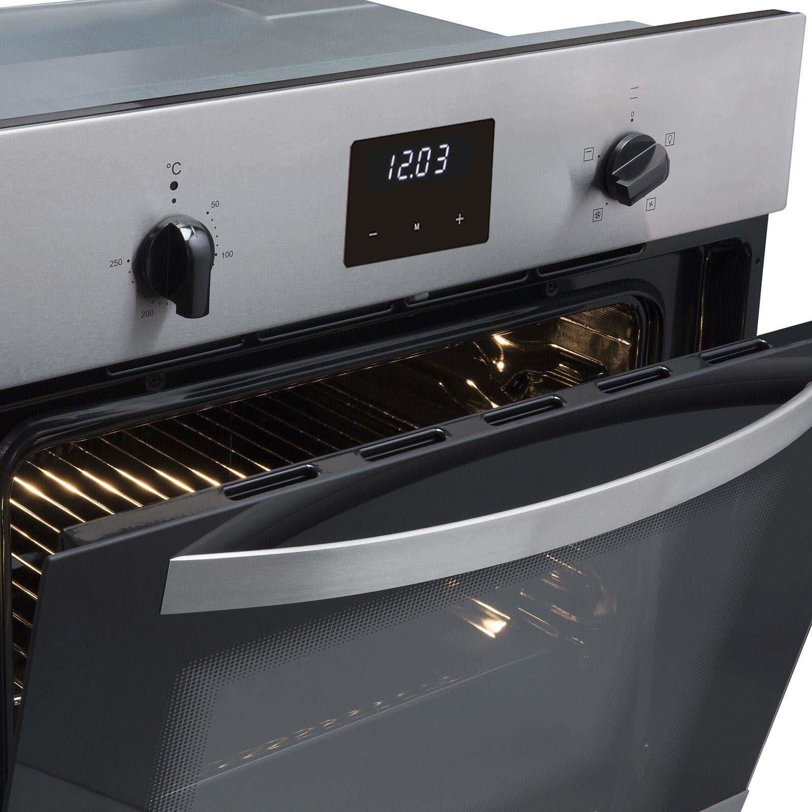 SIA 60cm Stainless Steel Single Electric True Fan Oven, Gas Hob ...