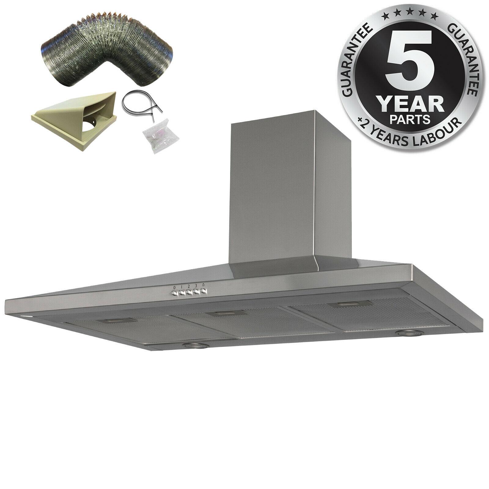 SIA CHL100SS 100cm Stainless Steel Chimney Cooker Hood Extractor And 3m ...