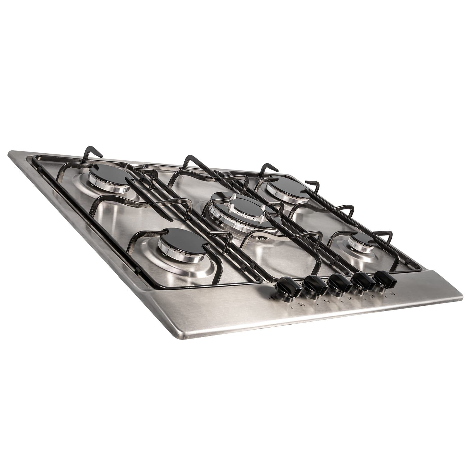 SIA SSG702SS 70cm 5 Burner Gas Hob In Stainless Steel With Enamel Pan ...