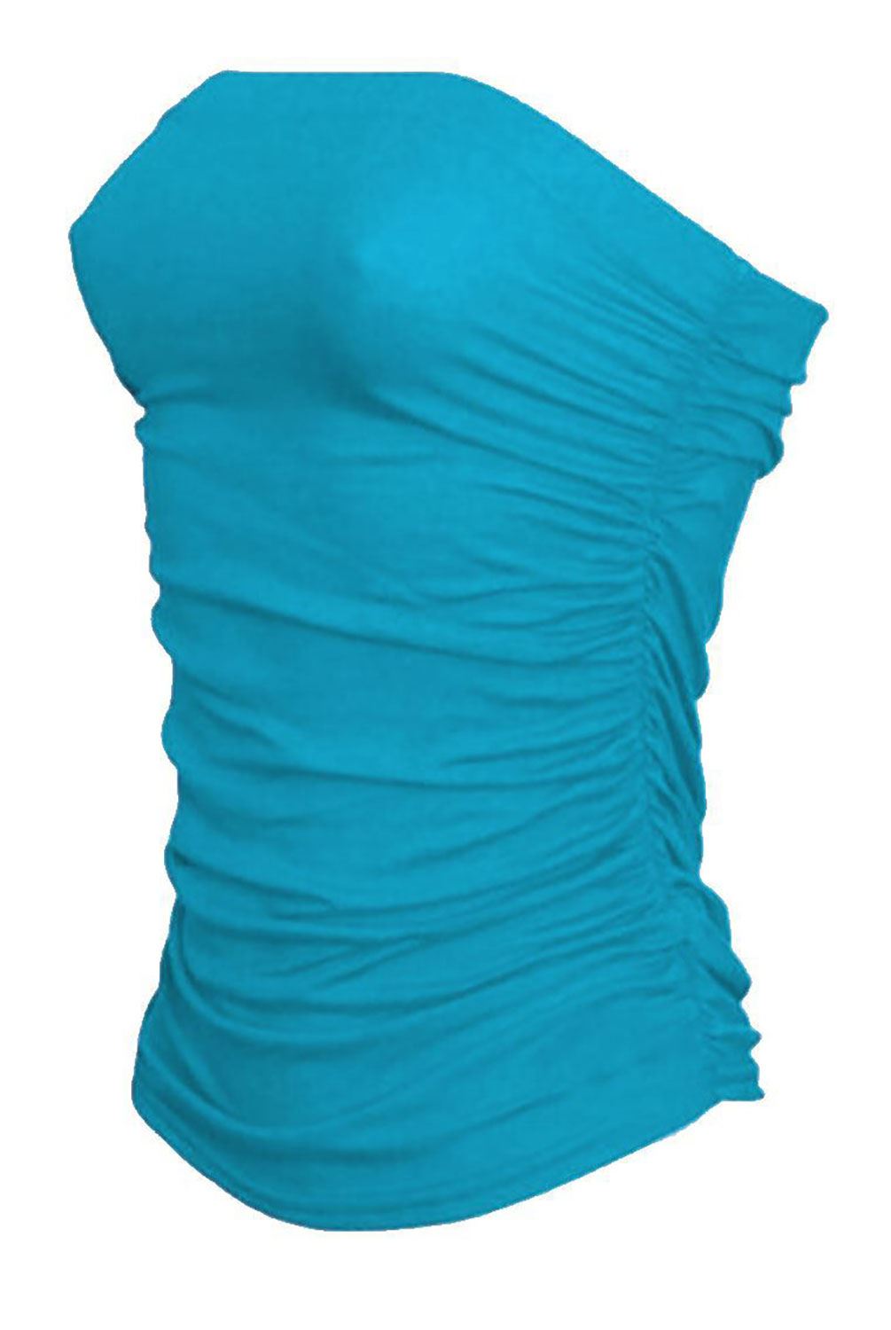 Ladies Plus Size Strapless Boob Tube Bandeau Womens Sleeveless Ruched