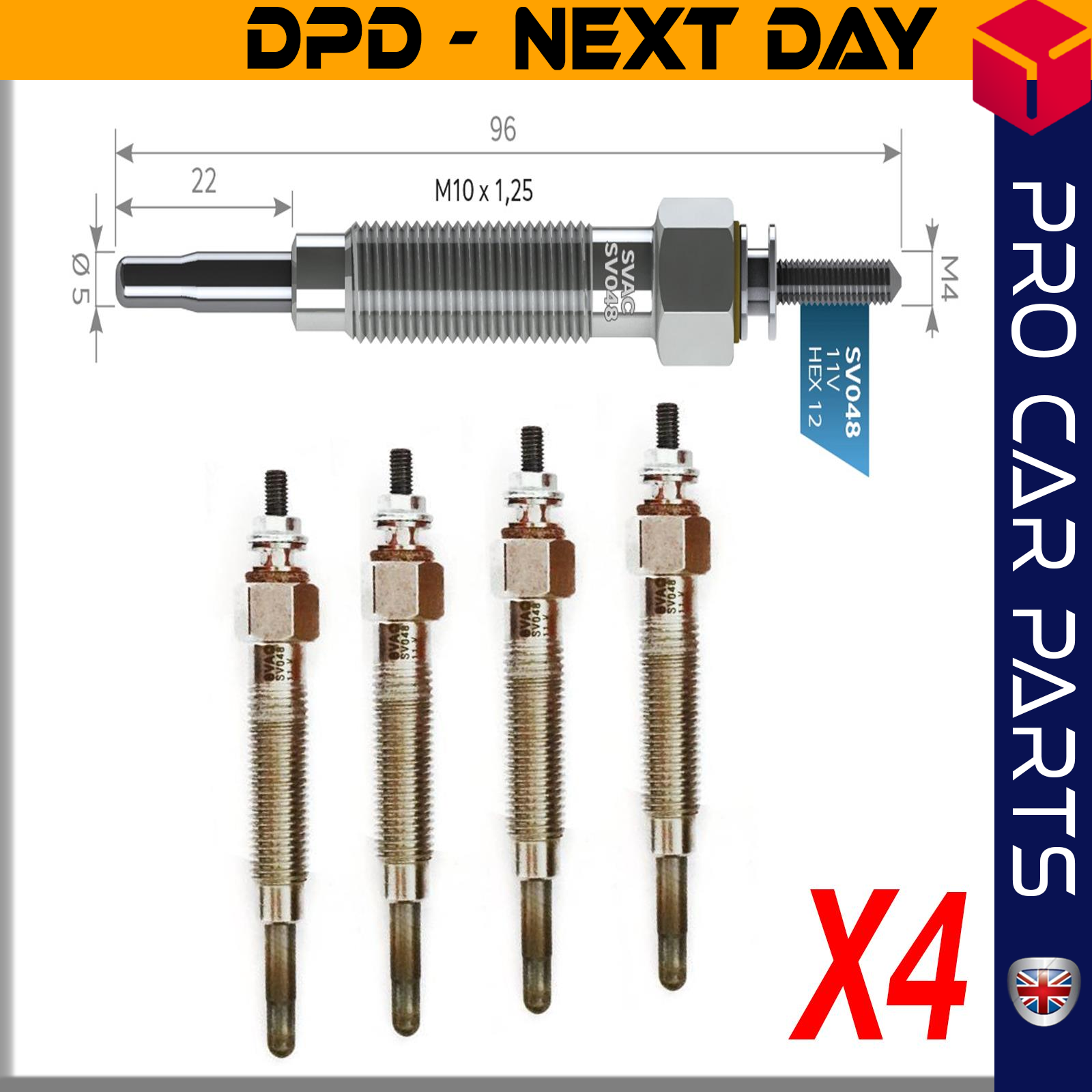 4X Glow Plug Fits HYUNDAI H 1 H 100 STAREX 2 5 D TD Y M 11V EBay 4x-glow-plug-fits-hyundai-h-1-h-100-starex-2-5-d-td-y-m-11v-ebay