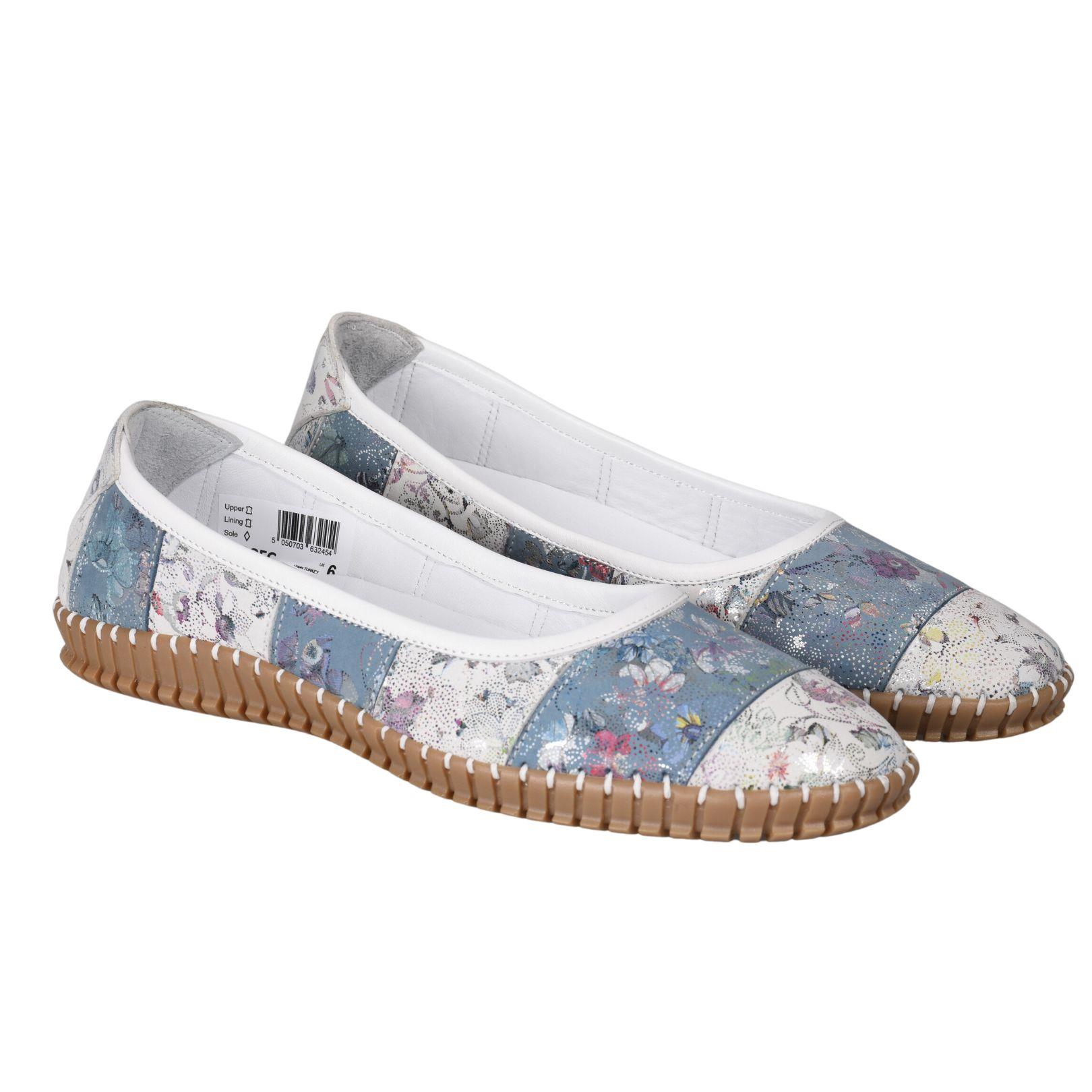 Women Slip on Casual Leather Softie Flat Pump Comfort Padded Ballerina ...