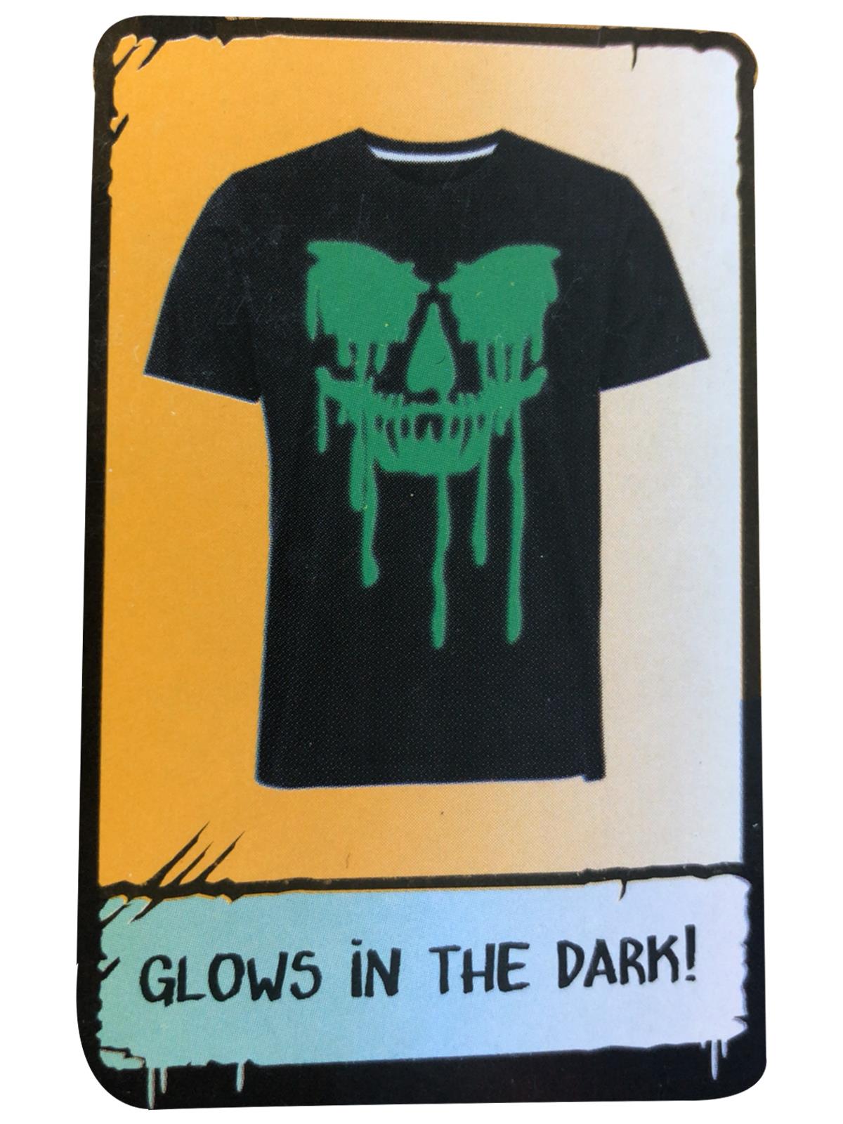 GLOW IN THE DARK Printed T Shirts Ladies Mens Costume Dracula Crew Neck ...