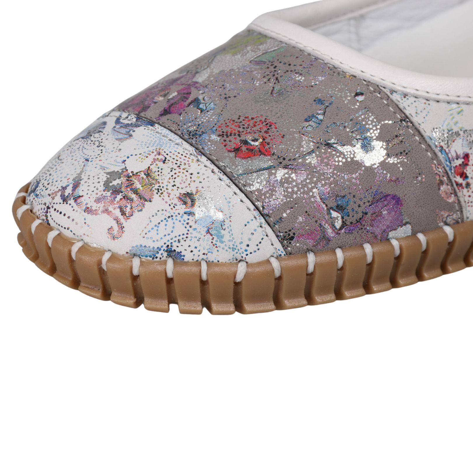 Women Slip on Casual Leather Softie Flat Pump Comfort Padded Ballerina ...