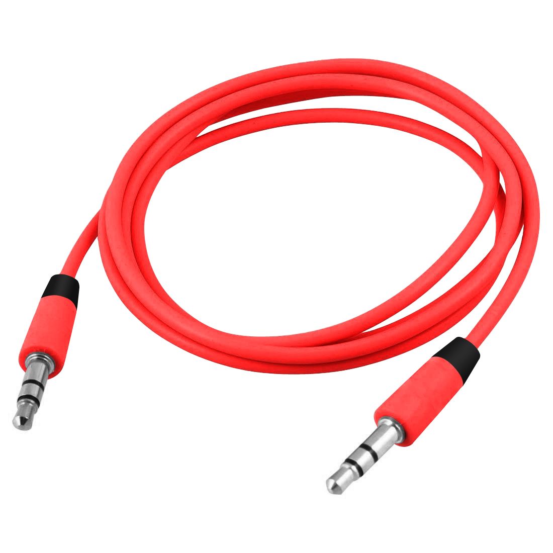 High Quality Double End 3.5mm Jack Male Audio Sound Cable 60cm Red ...