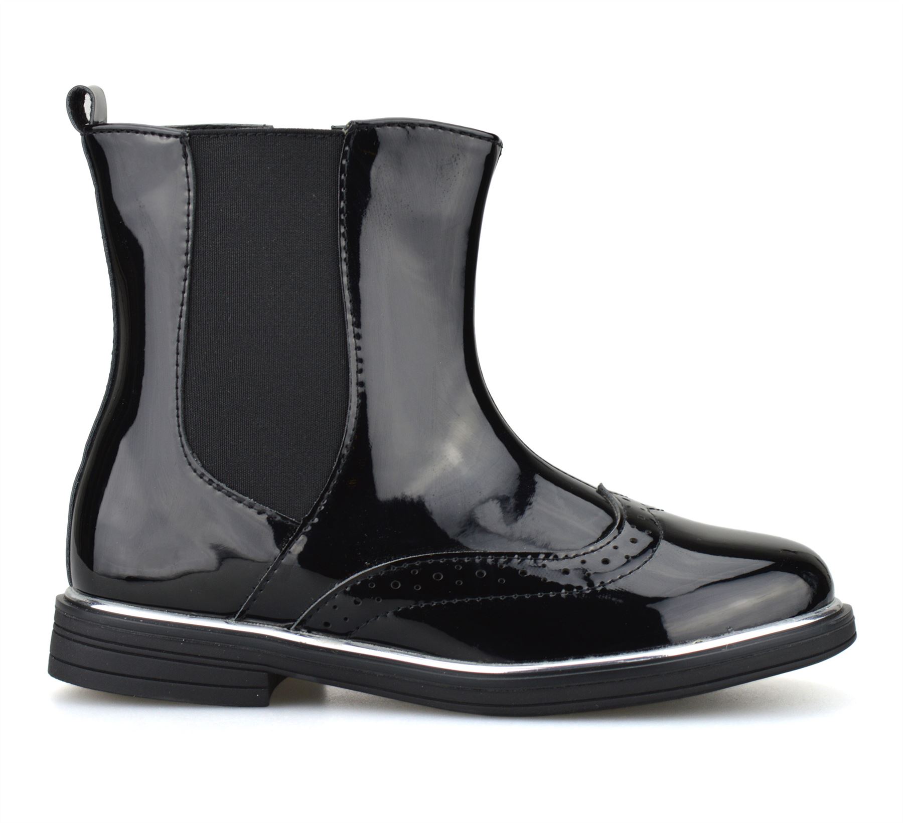 Girls Kids New Zip Up School Winter Casual Chelsea Ankle Brogue Boots ...