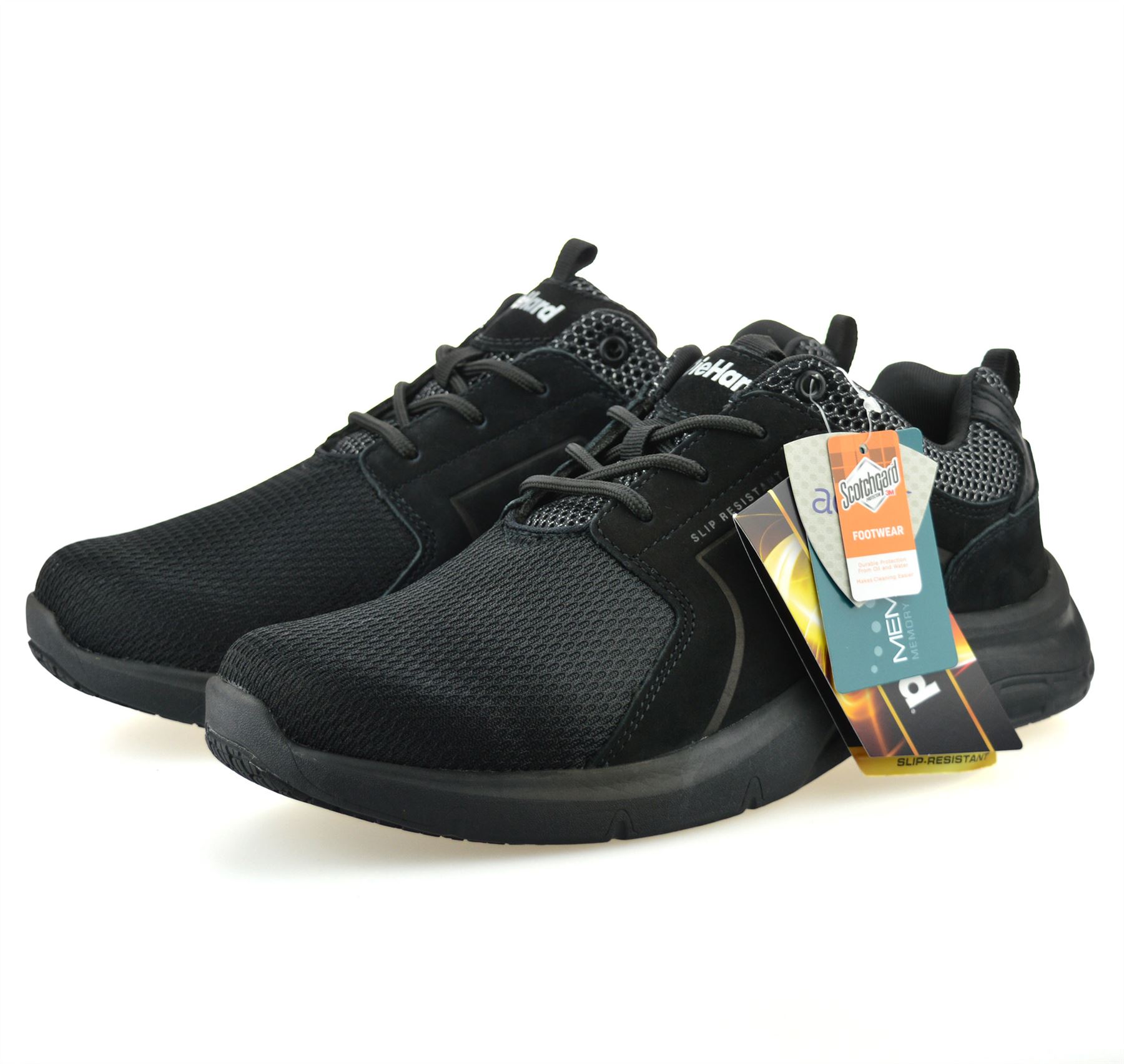 Mens Leather Memory Foam Non Slip Casual Smart Walking Work Trainers ...