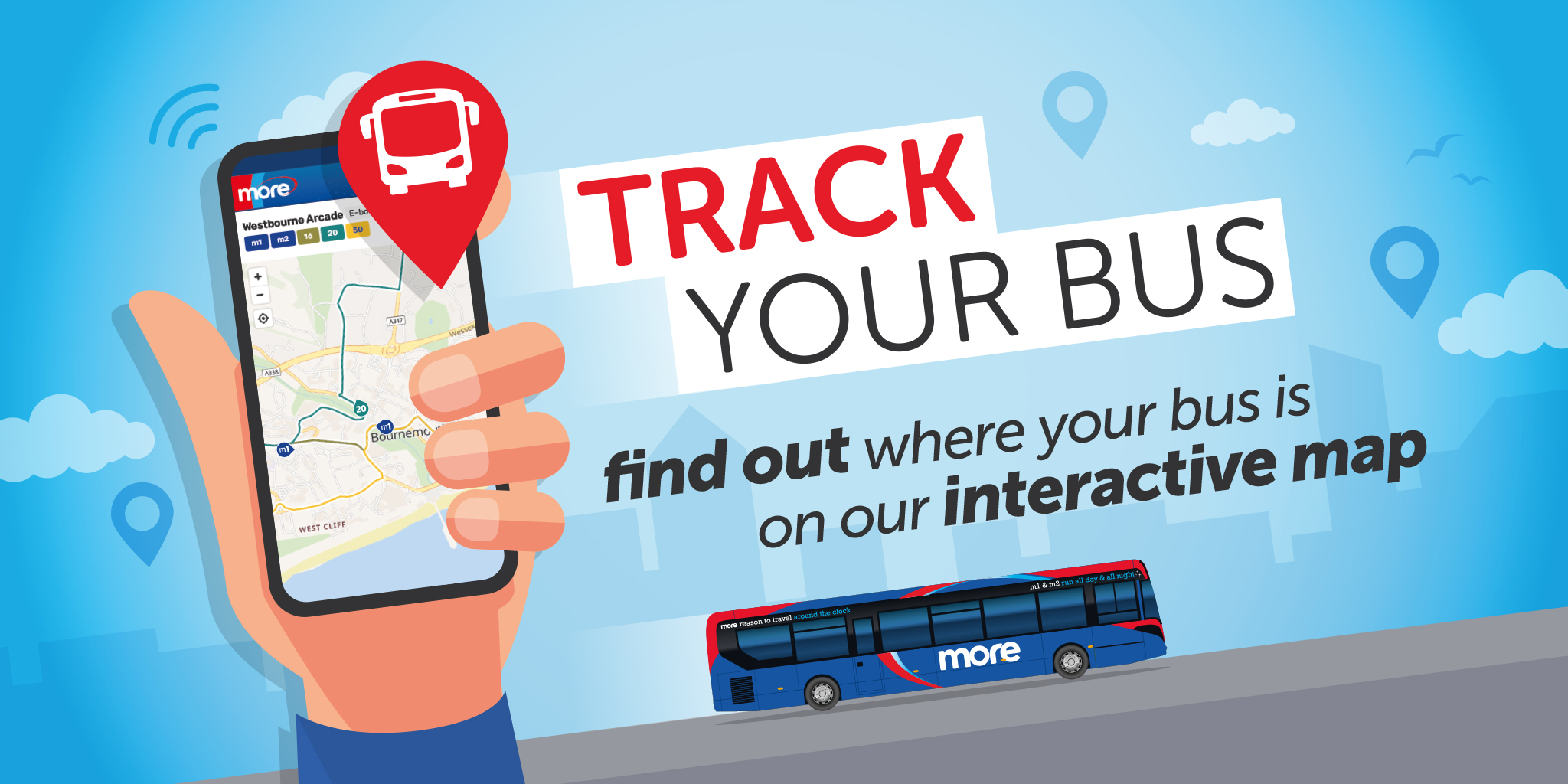 See your bus's position using our maps - morebus