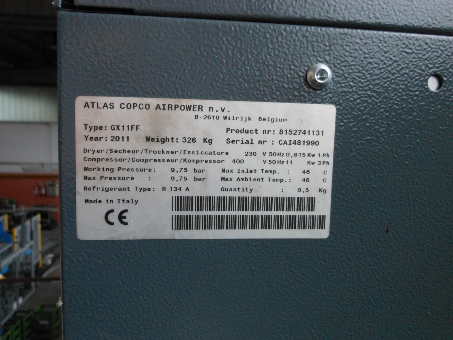 Lot Atlas Copco GX11FF compressor