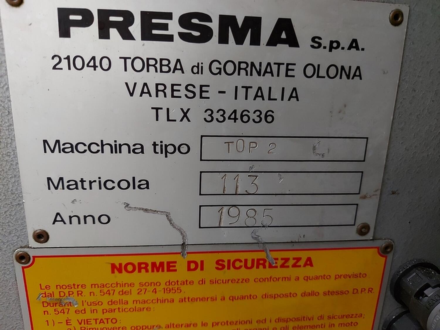 Lot Presma injection moulding machine