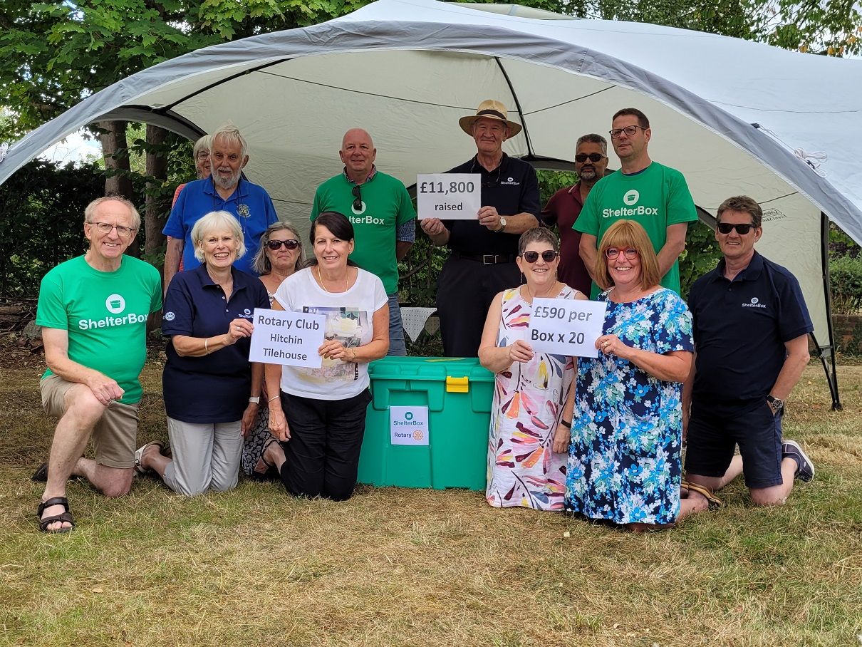 Hitchin Rotary club sips tea in a tent to raise £11,000 for charity ...