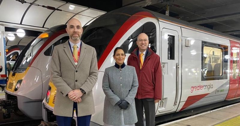 Witham MP reviews new train fleet at London's Liverpool Street Station ...
